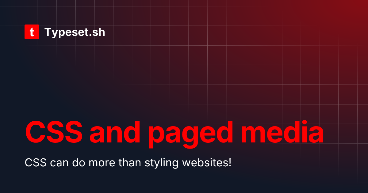 CSS and paged media | Typeset.sh