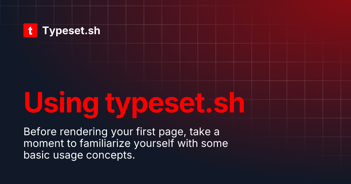 Using typeset.sh | Typeset.sh